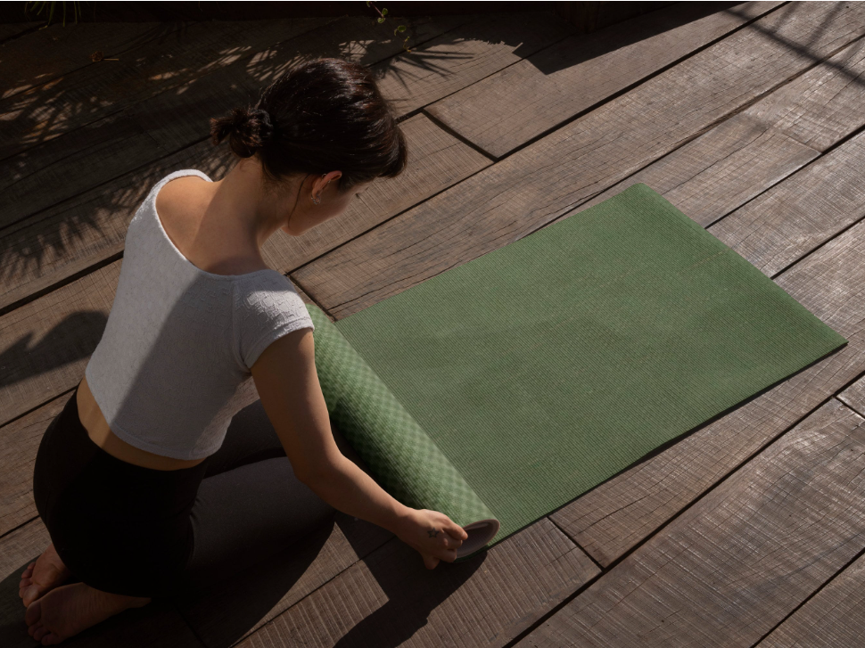 Green yoga mat eco – Gaia Asana
