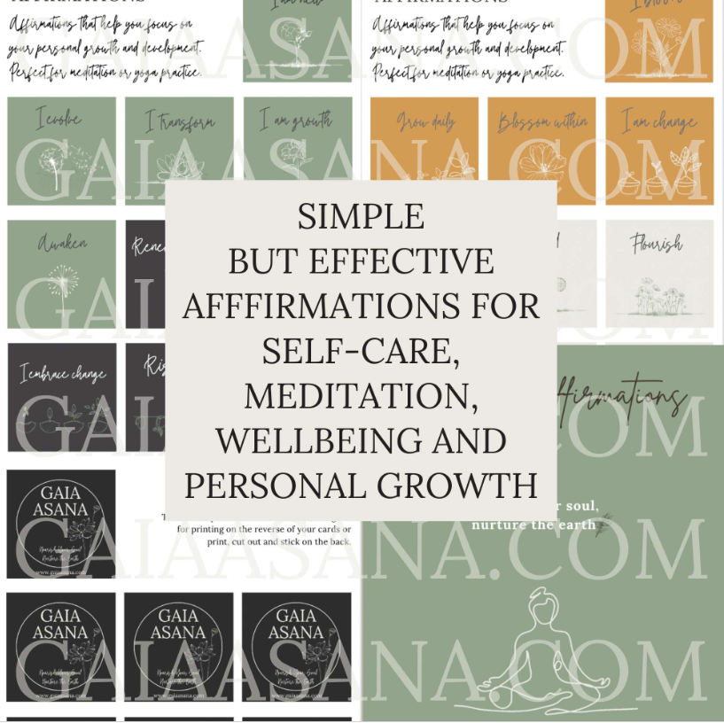 Growth affirmations digital download – Gaia Asana