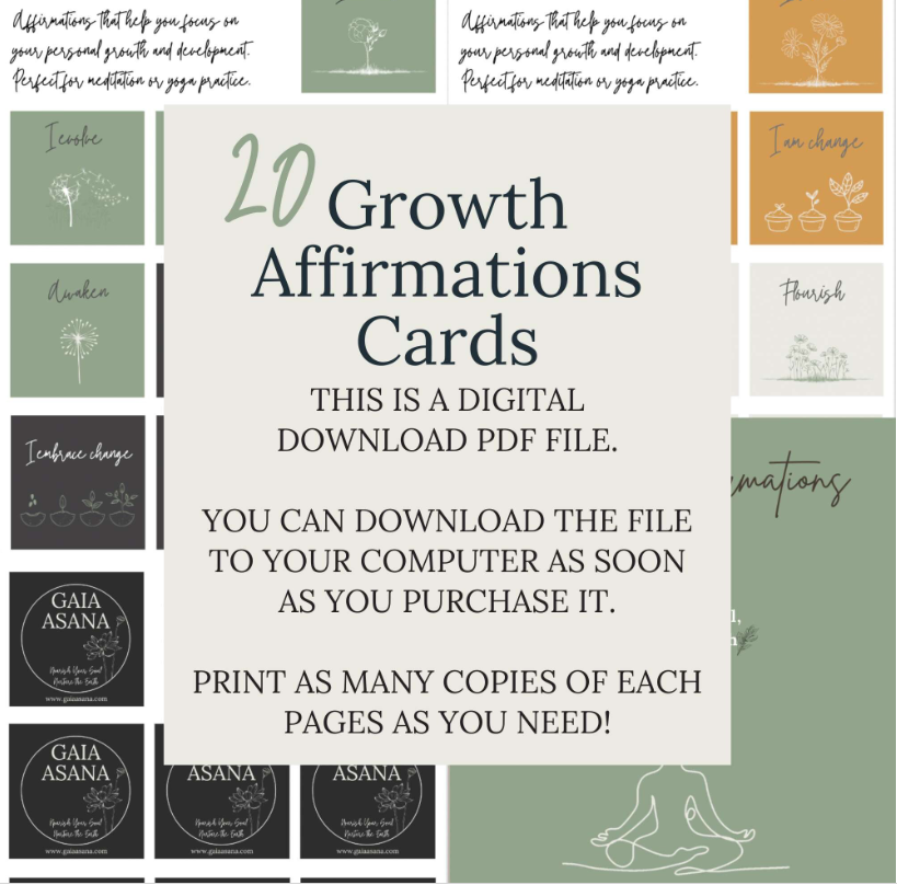 Growth affirmations digital download – Gaia Asana